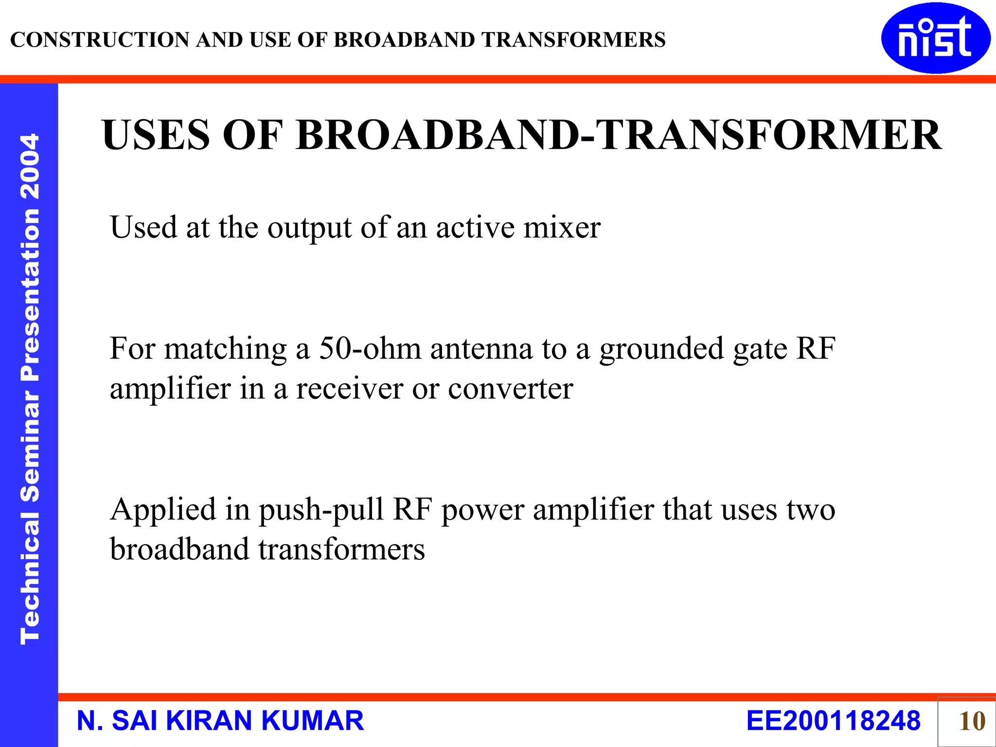 Construction and use of broadband transformers | PPT