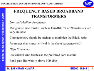 Construction and use of broadband transformers | PPT