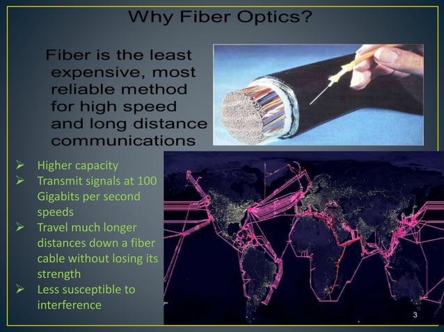 Construction and working principle of optical fiber | PPTX