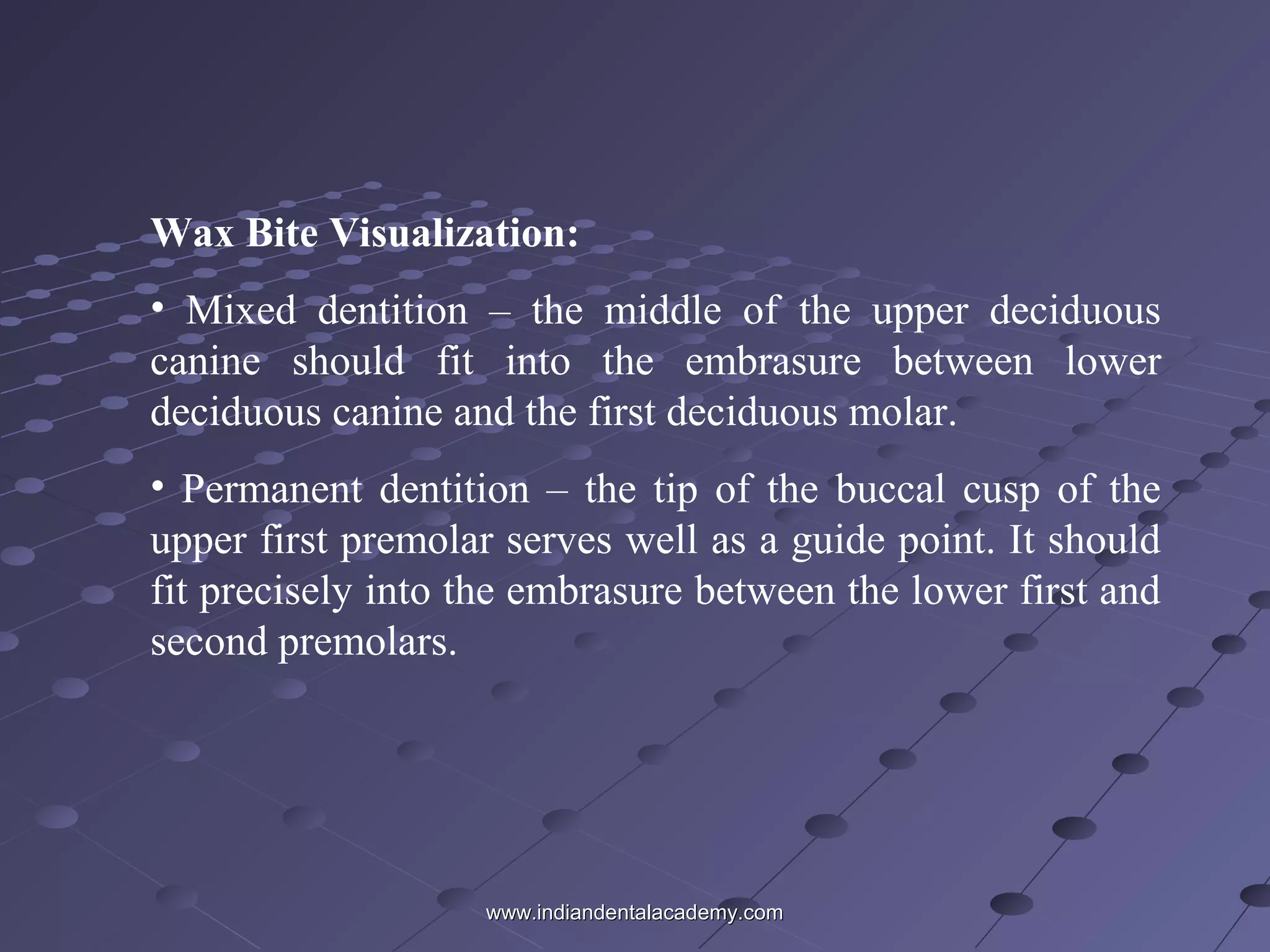 Construction of bite for various functional orthodontic appliances ...