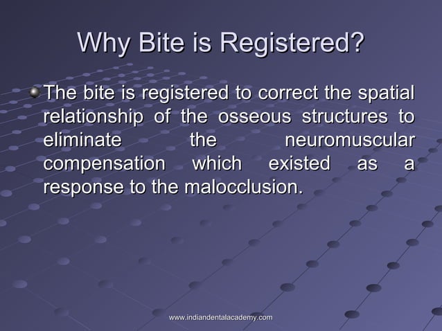 Construction of bite for various functional orthodontic appliances ...