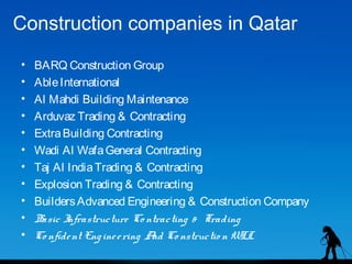 Construction companies in qatar - qatpedia.com