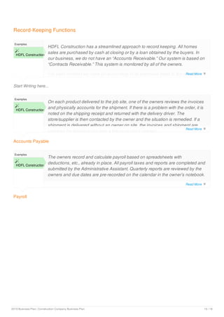 Construction company business plan example | PDF