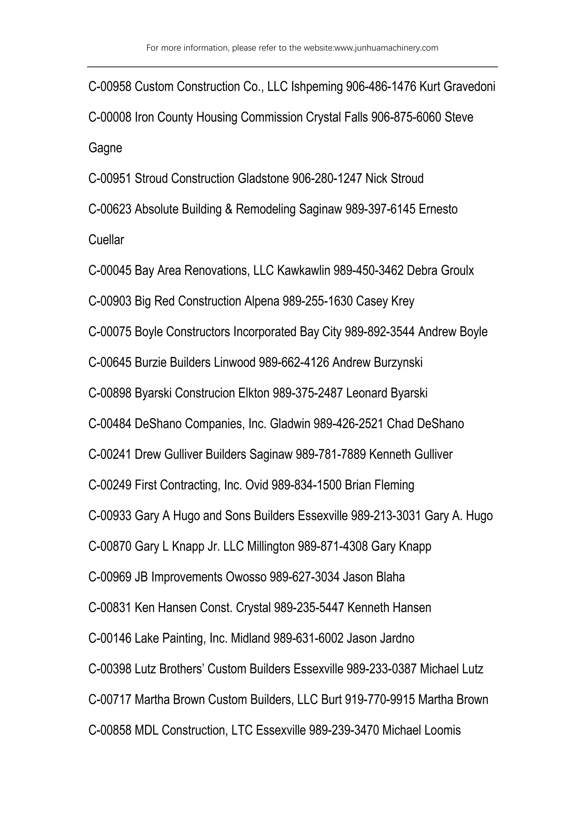 Construction company list and person | PDF