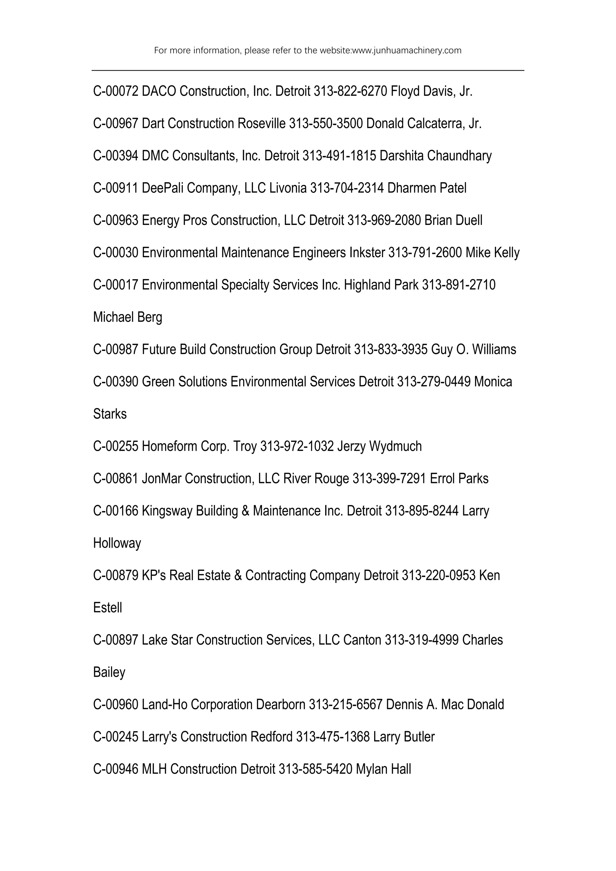 Construction company list and person | PDF