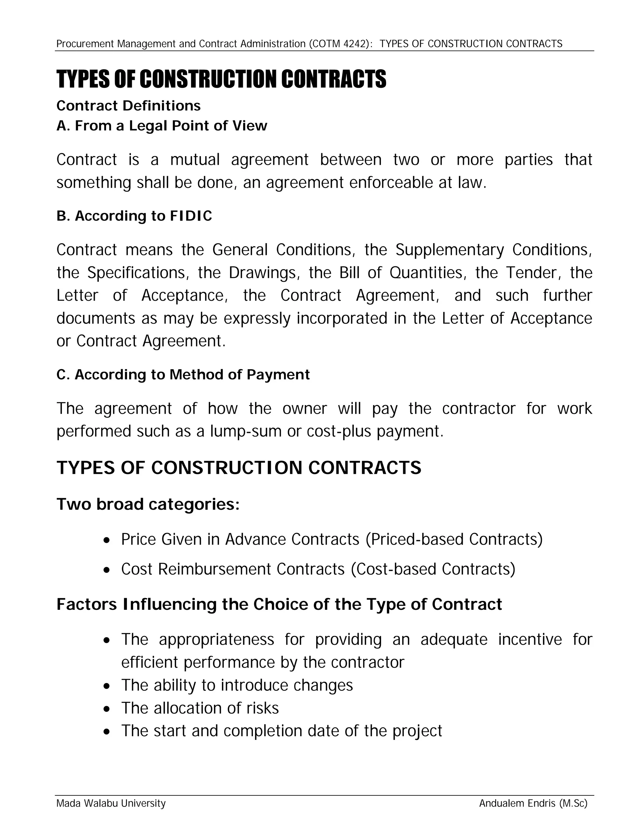 Construction contract | PDF