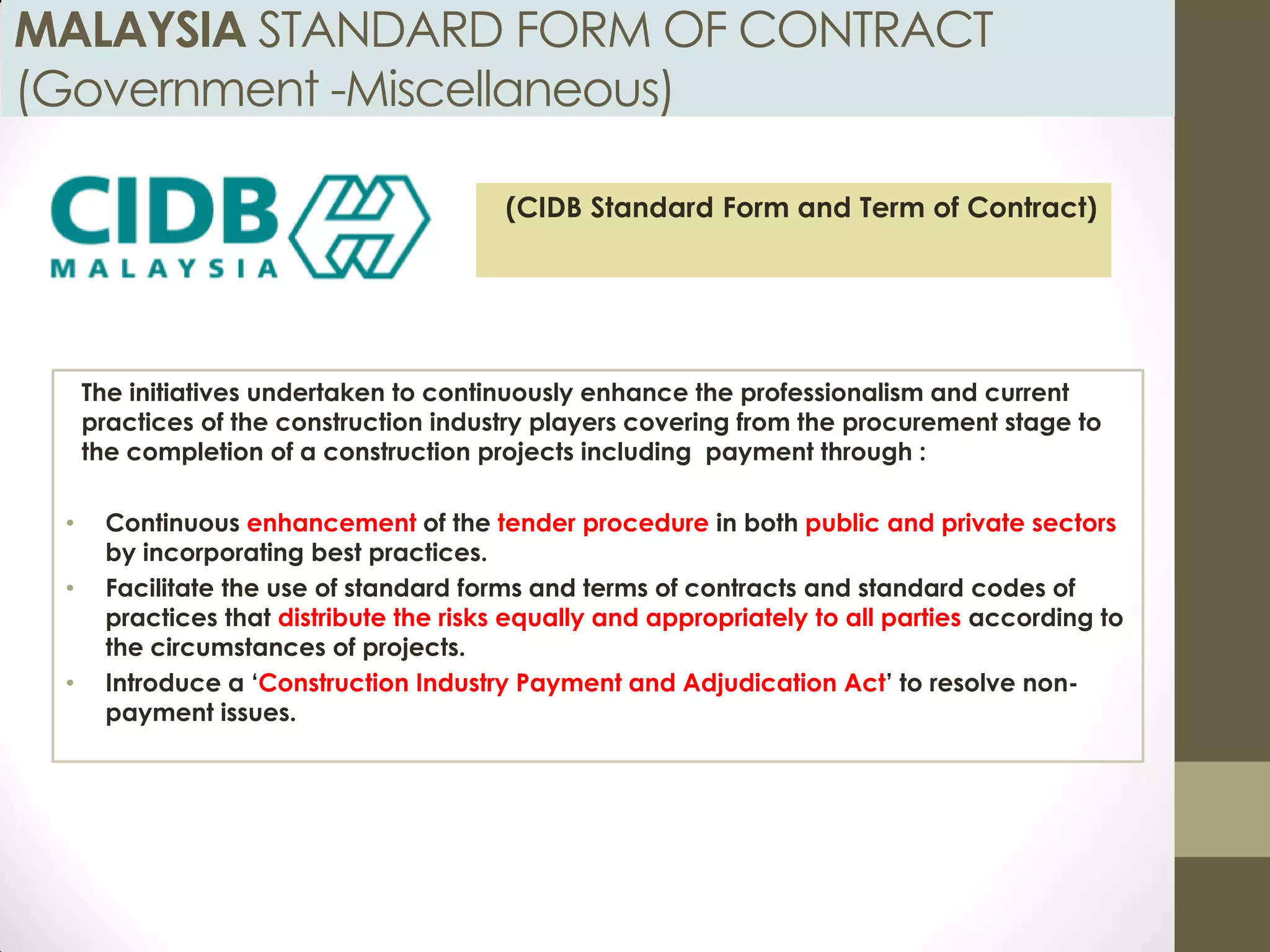 Construction Contract in Malaysia | PDF