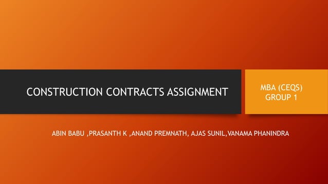 Fidic Jct And Nec Contracts Pptx Construction Industry Industries