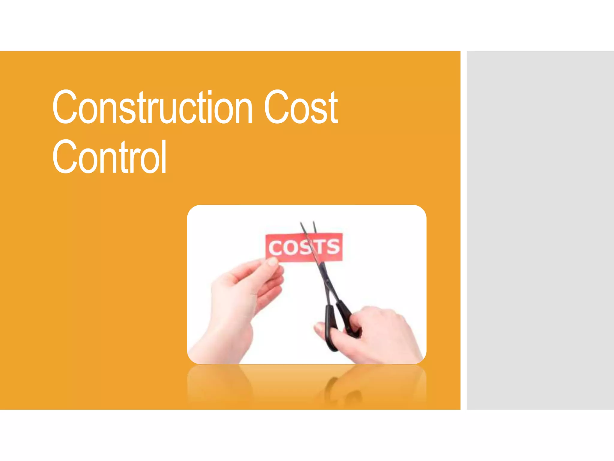 Construction Cost Control | PPTX