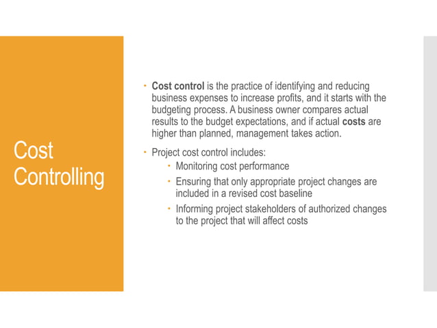 Construction Cost Control | PPTX | Business Accounting & Finance | Business