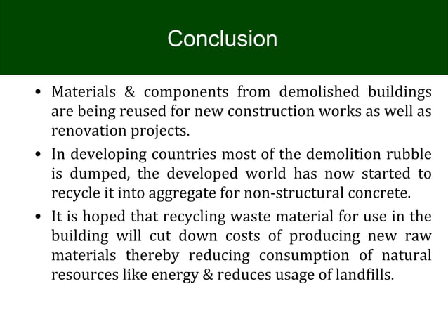 Construction & demolition waste | PPT