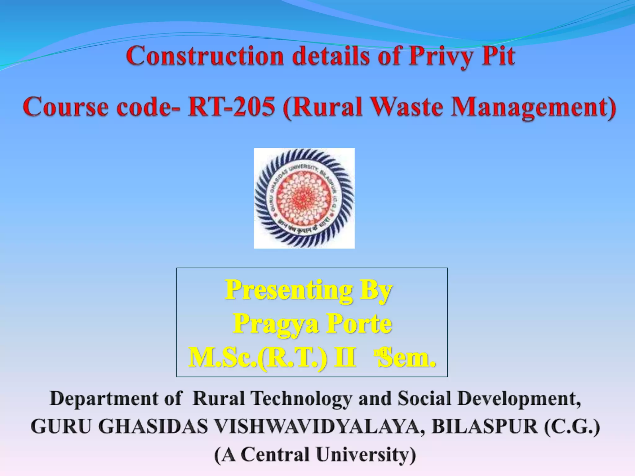 Construction detail of privy pit | PPTX