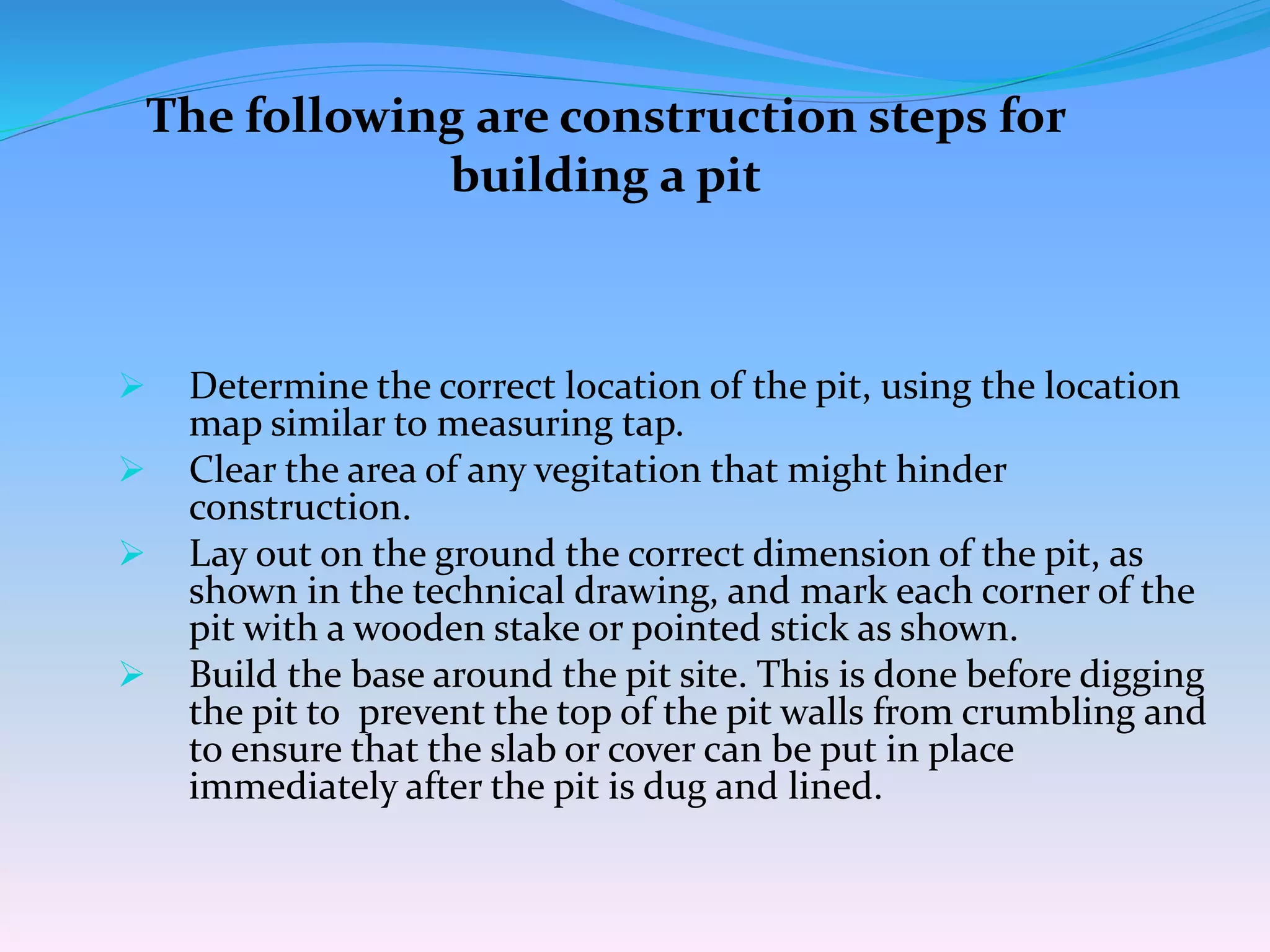 Construction detail of privy pit | PPTX