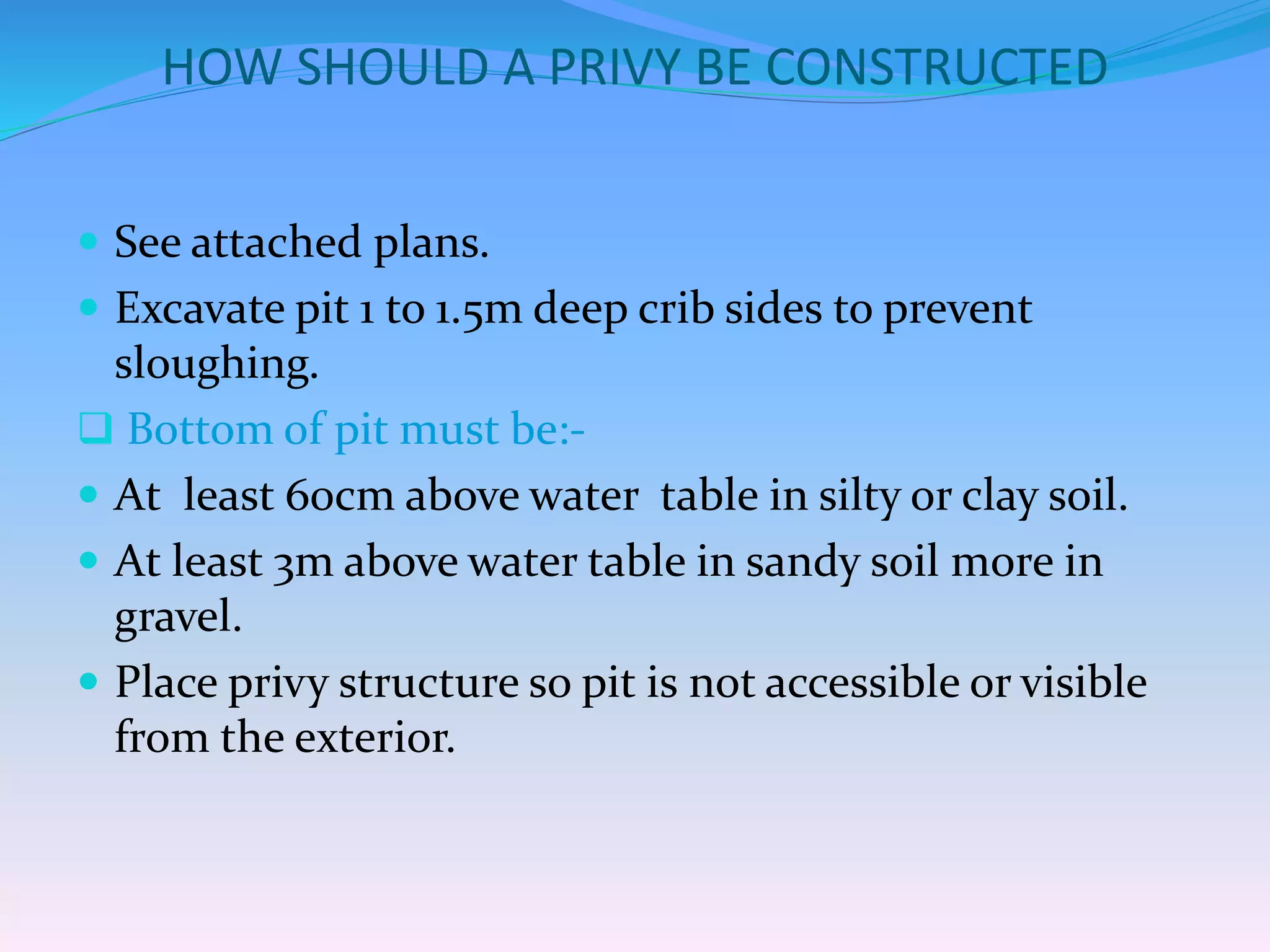 Construction detail of privy pit | PPTX