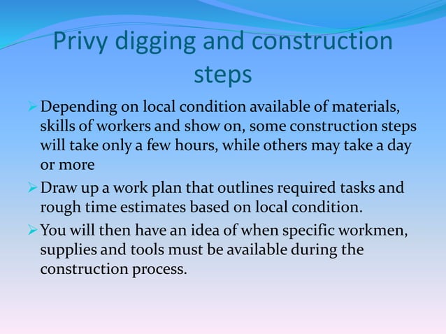 Construction detail of privy pit | PPTX
