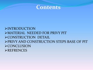 Construction detail of privy pit | PPTX