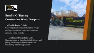 Construction Dumpster Rental Services and It's Importance In Construction Waste Disposal | PPT