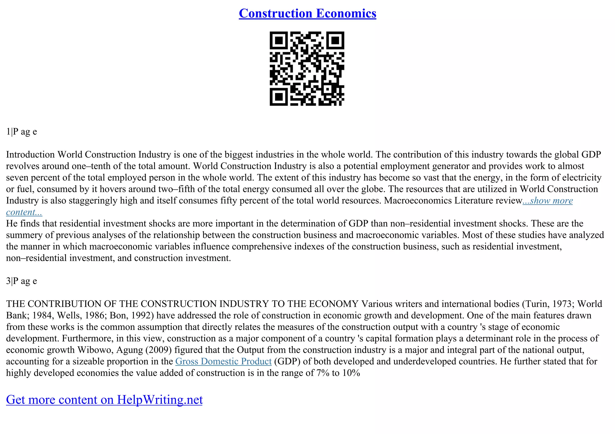 Construction Economics | PDF