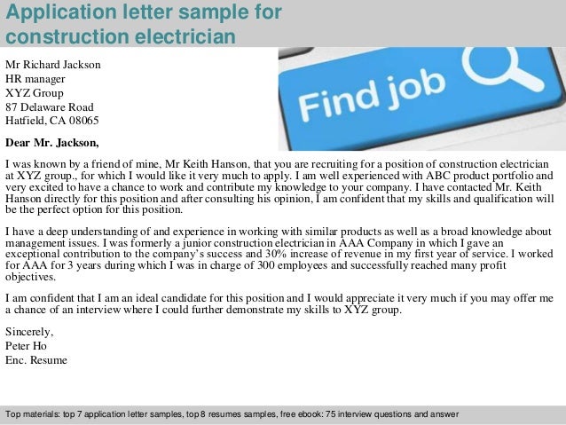 Construction Electrician Application Letter construction-electrician-application-letter
