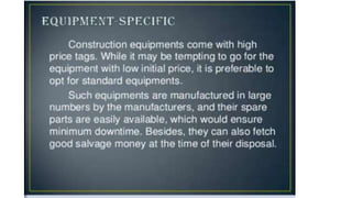 Construction equipment- classification, factors affecting its selection ...