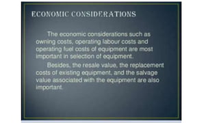 Construction equipment- classification, factors affecting its selection ...