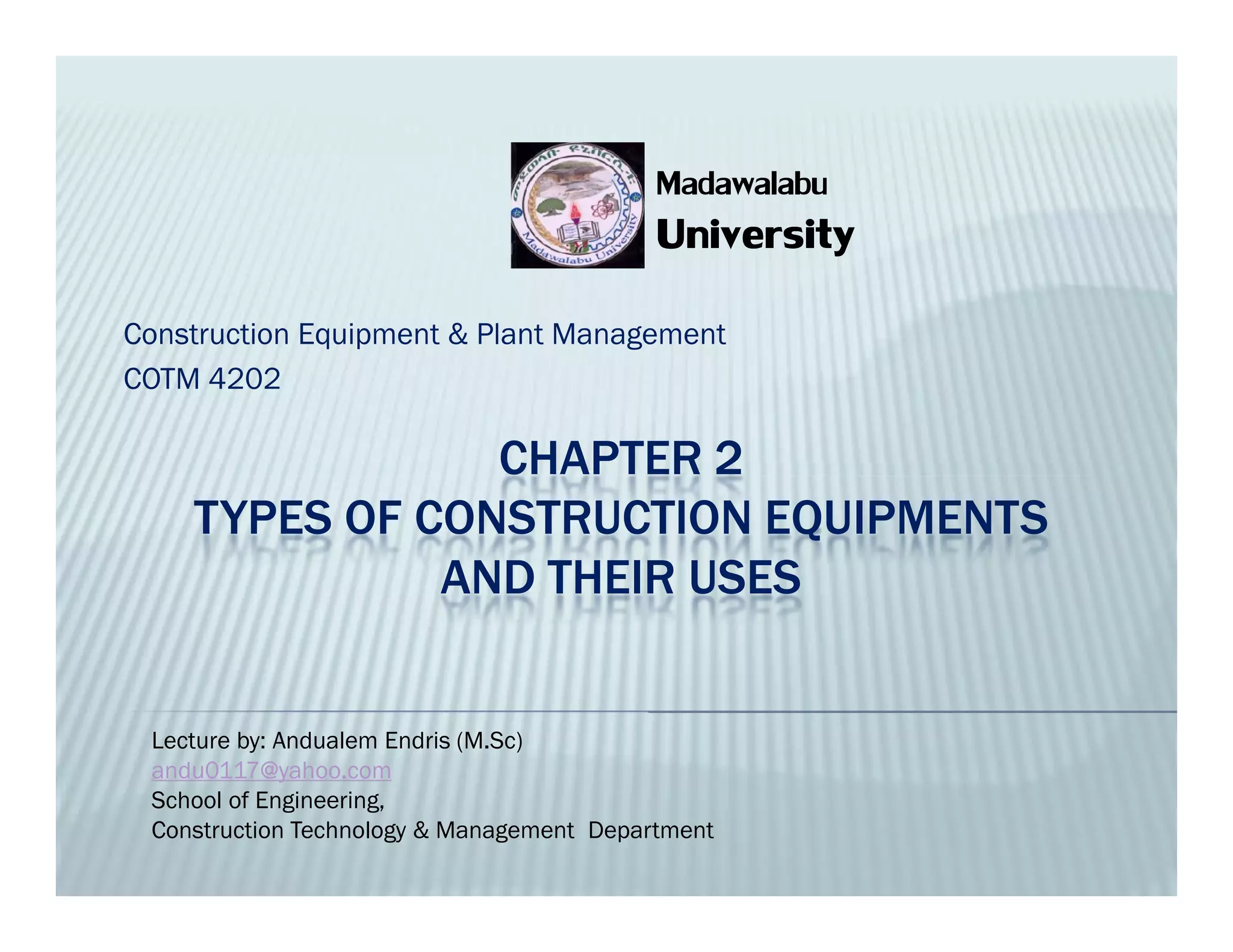 Construction equipment management chapter 2 | PDF