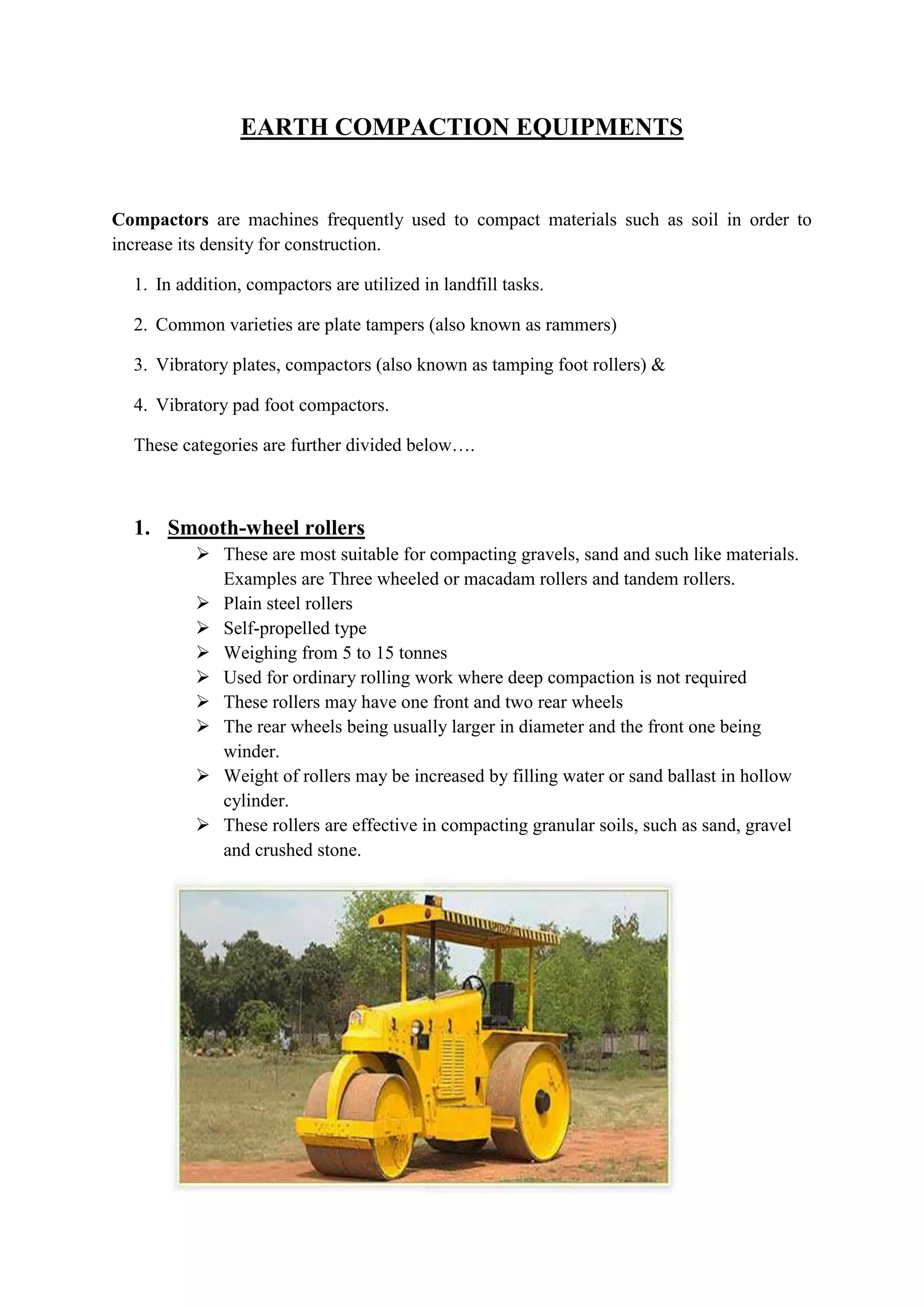 Construction equipments - Introduction and Classification | DOCX