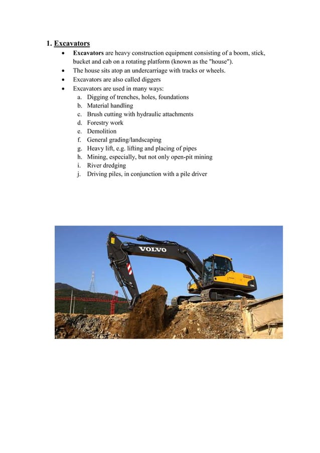 Construction equipments - Introduction and Classification | DOCX