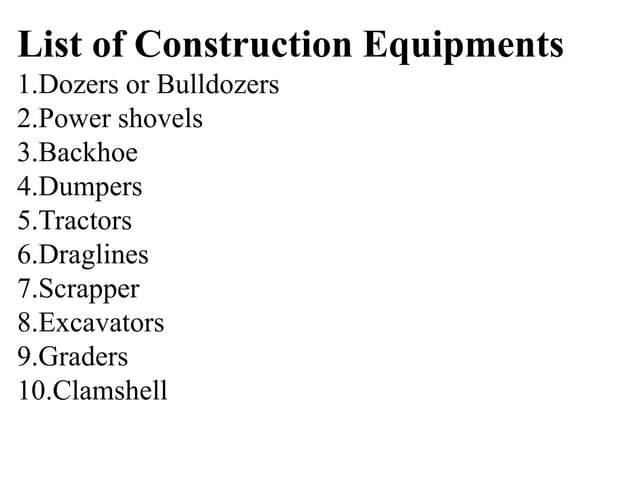 Modern Construction equipments (dozers & power shovels) | PPTX