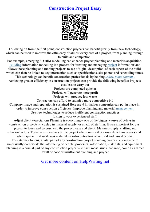 Construction Essays | PDF