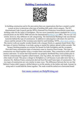 Construction Essays | PDF