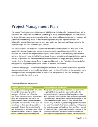 Construction & esstablishment of cattle farm project report. | DOC
