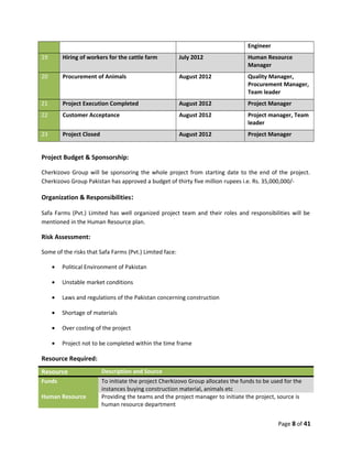 Construction & esstablishment of cattle farm project report. | DOC