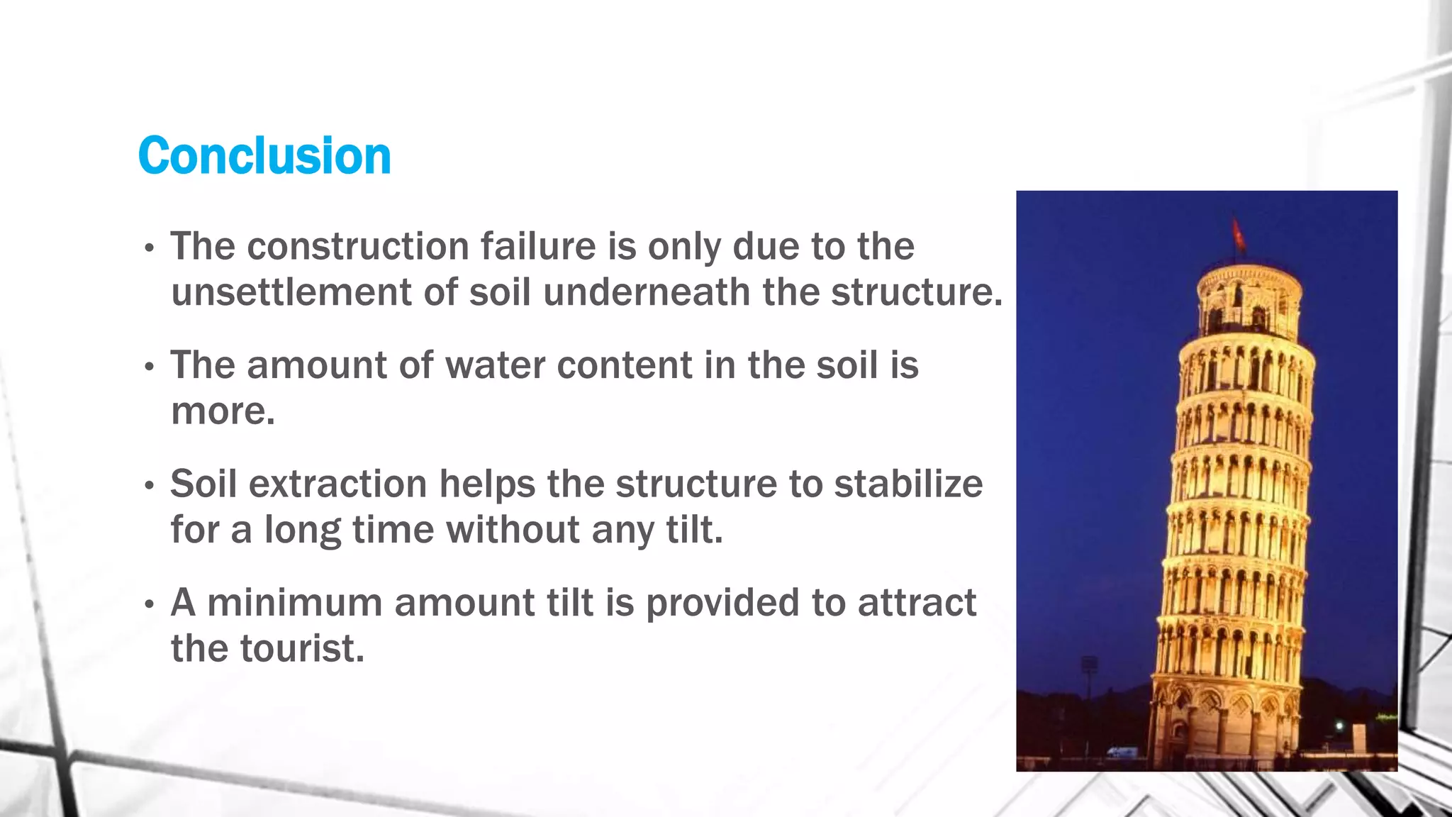 Construction failure of structure due to geological drawbacks pisa ...