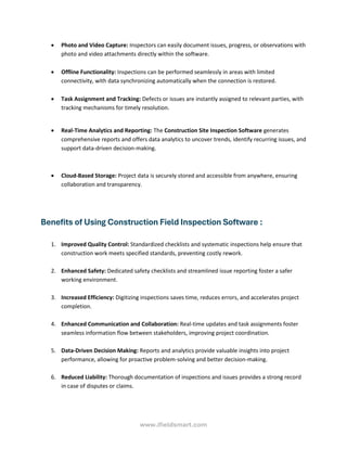 Construction Field Inspection Software Streamlining Quality, Safety ...