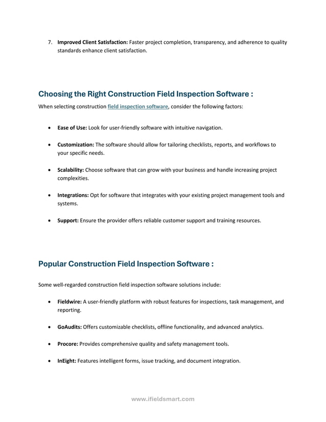 Construction Field Inspection Software Streamlining Quality, Safety ...