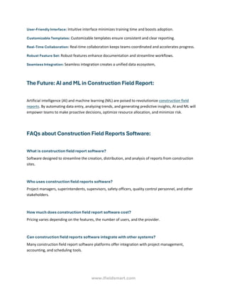 Construction Field Report Software The Digital Backbone of Modern ...