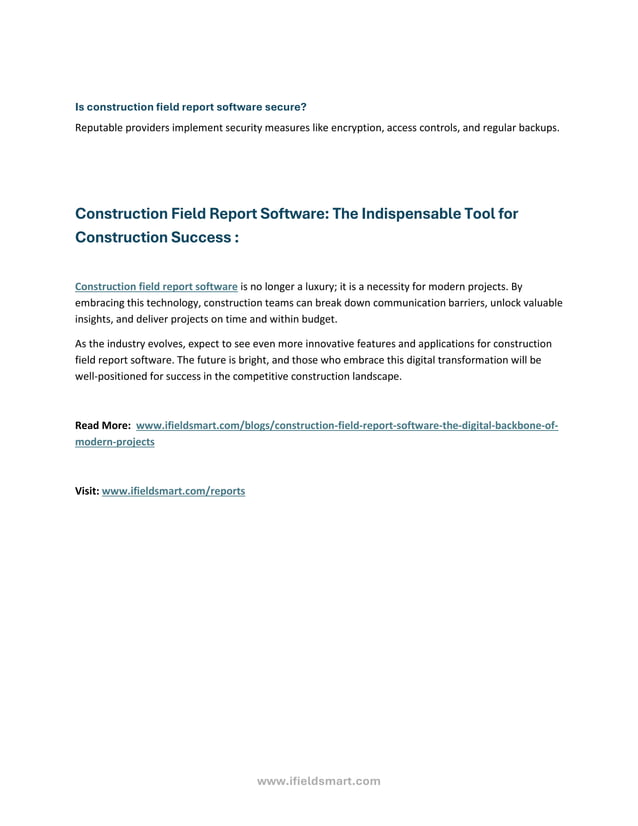 Construction Field Report Software The Digital Backbone of Modern ...