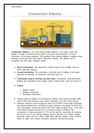 Construction industry | DOCX