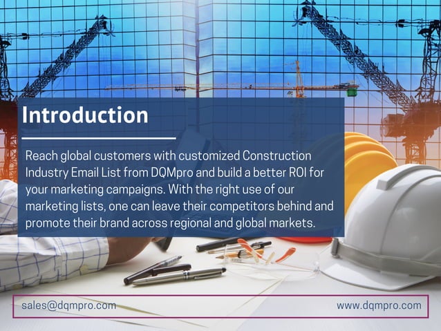 Construction Industry Mailing List | Construction Email List | PPT