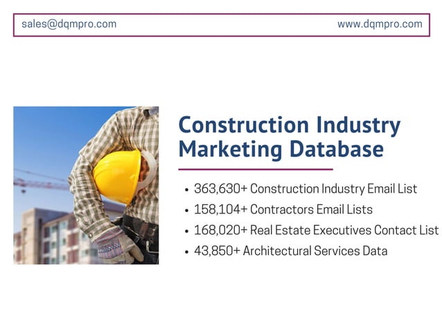 Construction Industry Mailing List | Construction Email List | PPT