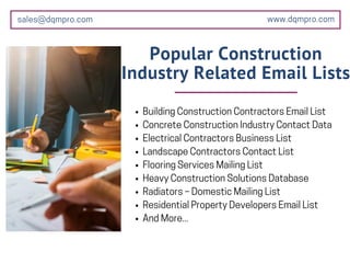 Construction Industry Mailing List | Construction Email List | PPT