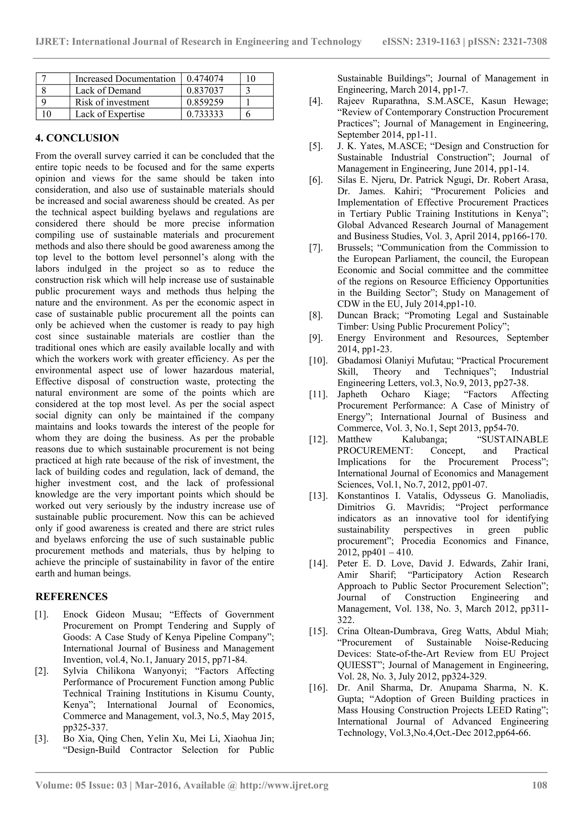 Construction industry survey and study the sustainable public ...