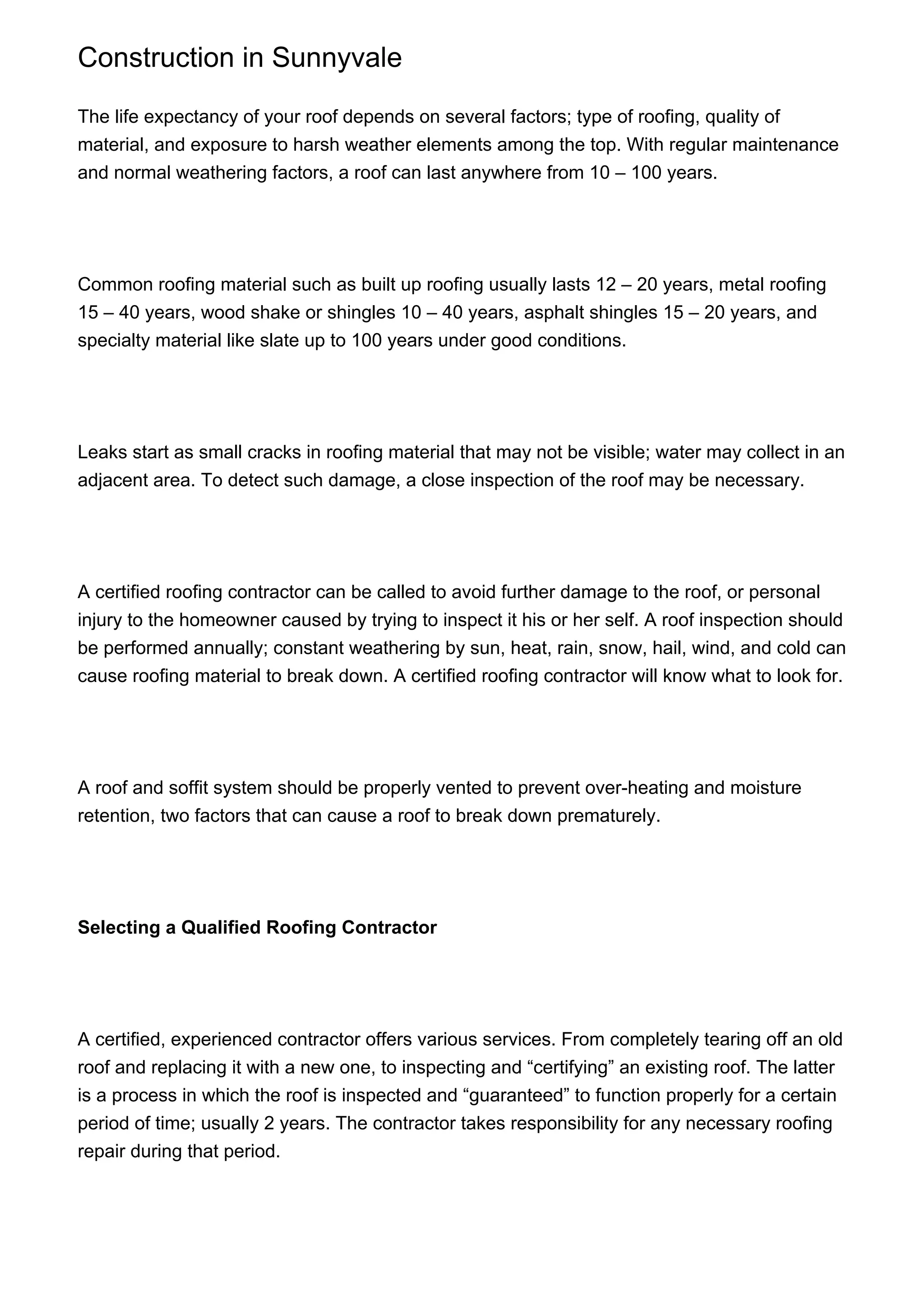 Construction in Sunnyvale | PDF