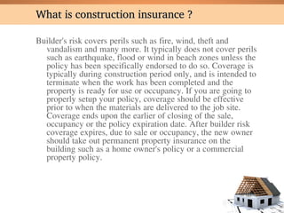 Construction insurance | PPT