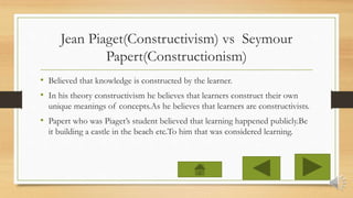 Seymour Papert Constructionism