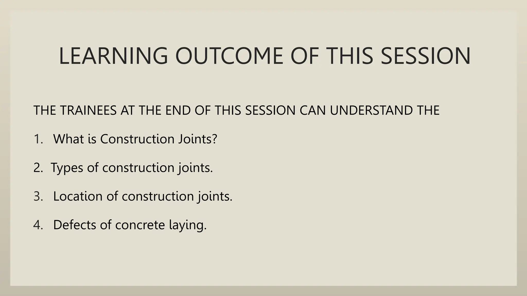 construction joints in architecture - construction | PPTX