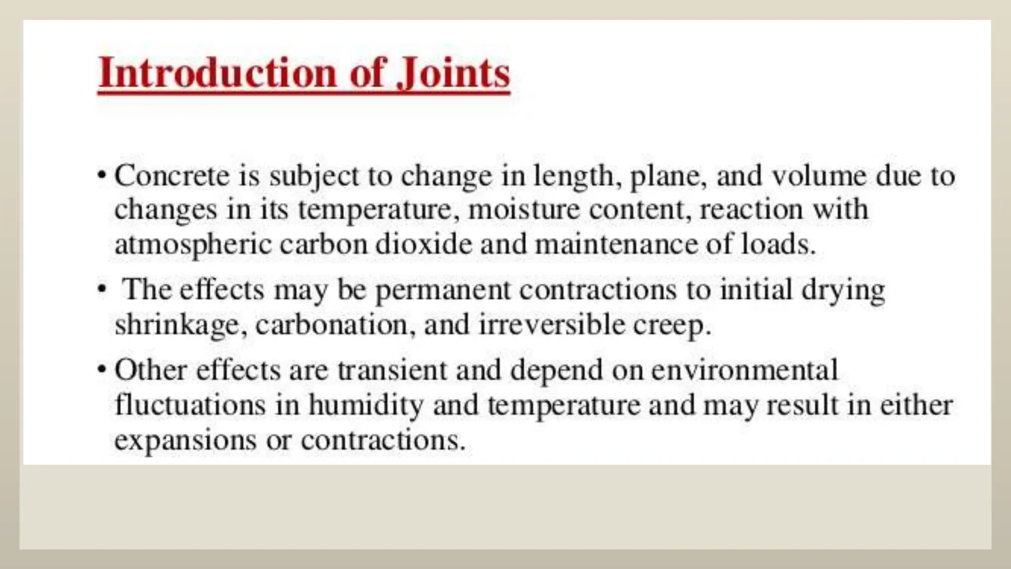 construction joints in architecture - construction | PPTX