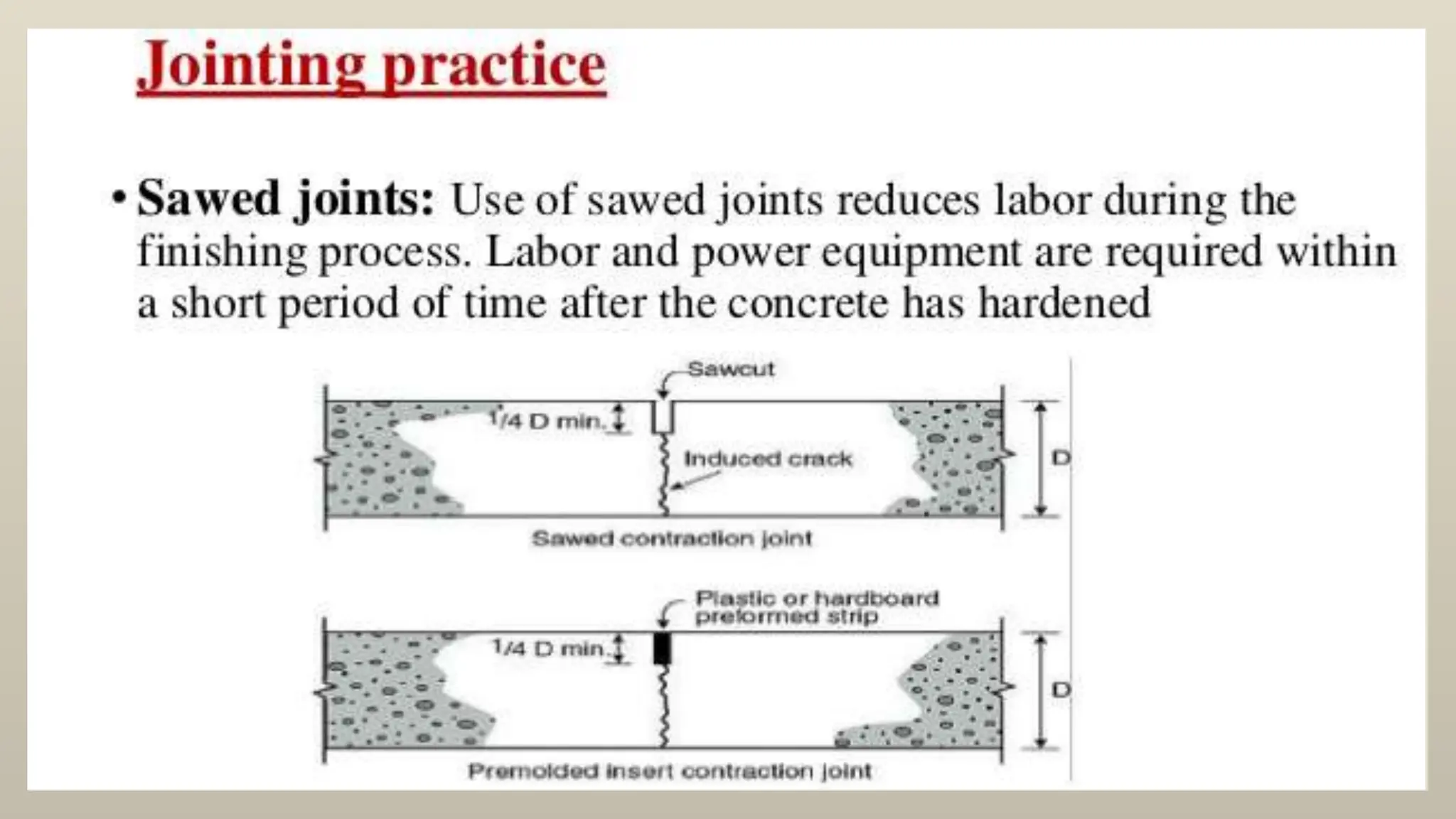 construction joints in architecture - construction | PPTX