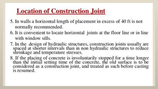 construction joints in architecture - construction | PPTX